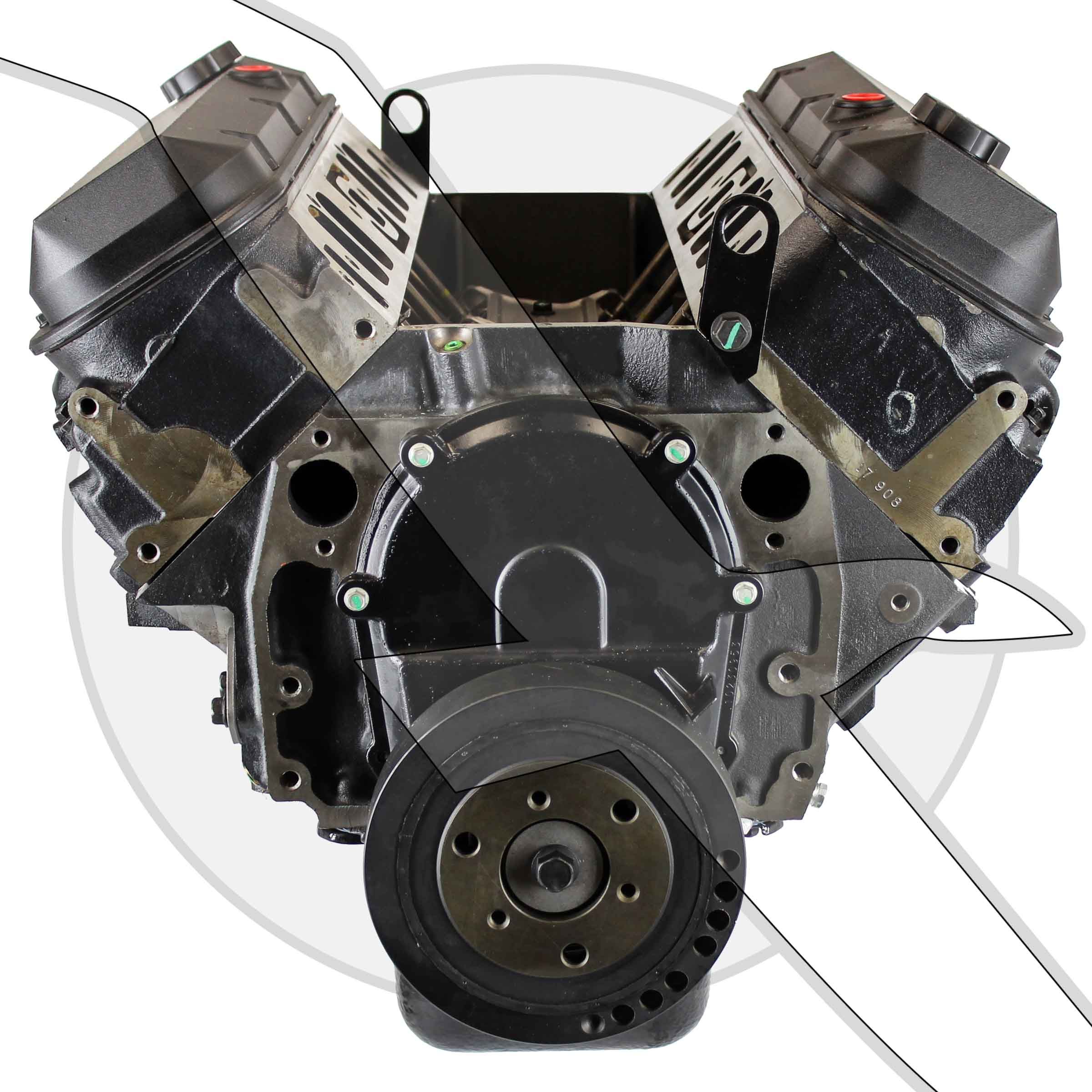 Remanufactured GM 7.4L HO Gen 6 Long Block Engine - 385HP Marine